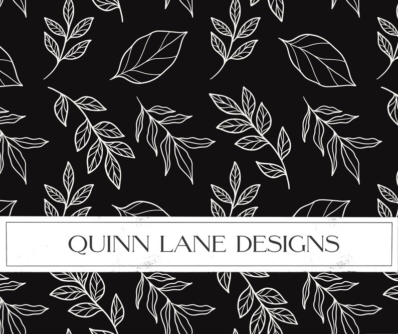 Black and White Leaves Seamless Pattern, Elegant Foliage Surface ...