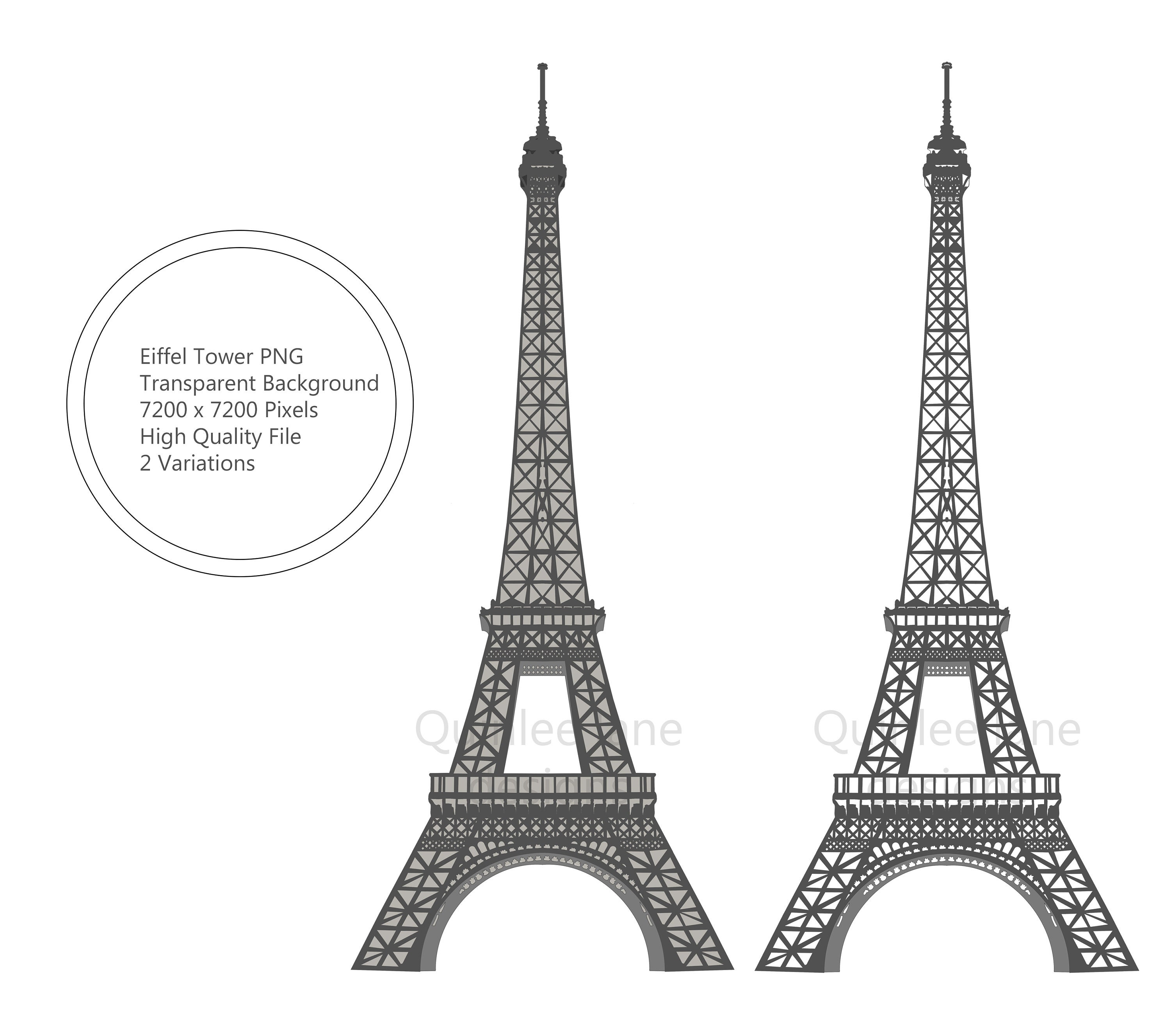 Eiffel Tower Clip Art PNG Cricut Cut Files Transparent - Etsy