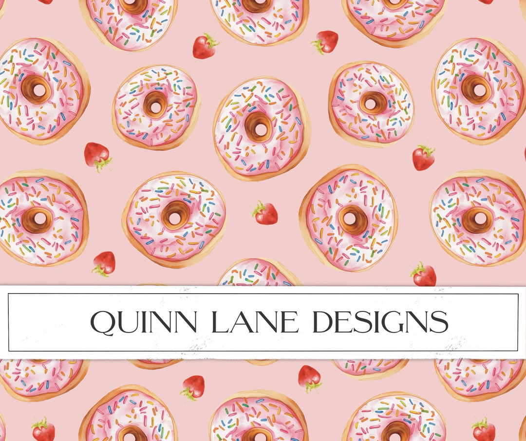 Pink Sprinkled Donut Seamless Pattern, Cute Pink Donut Pattern, Pink ...