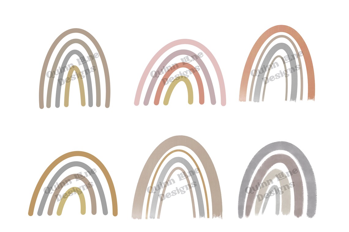 20 Boho Rainbow PNG Files, Digital Download, Digital Graphics, Bohemian ...