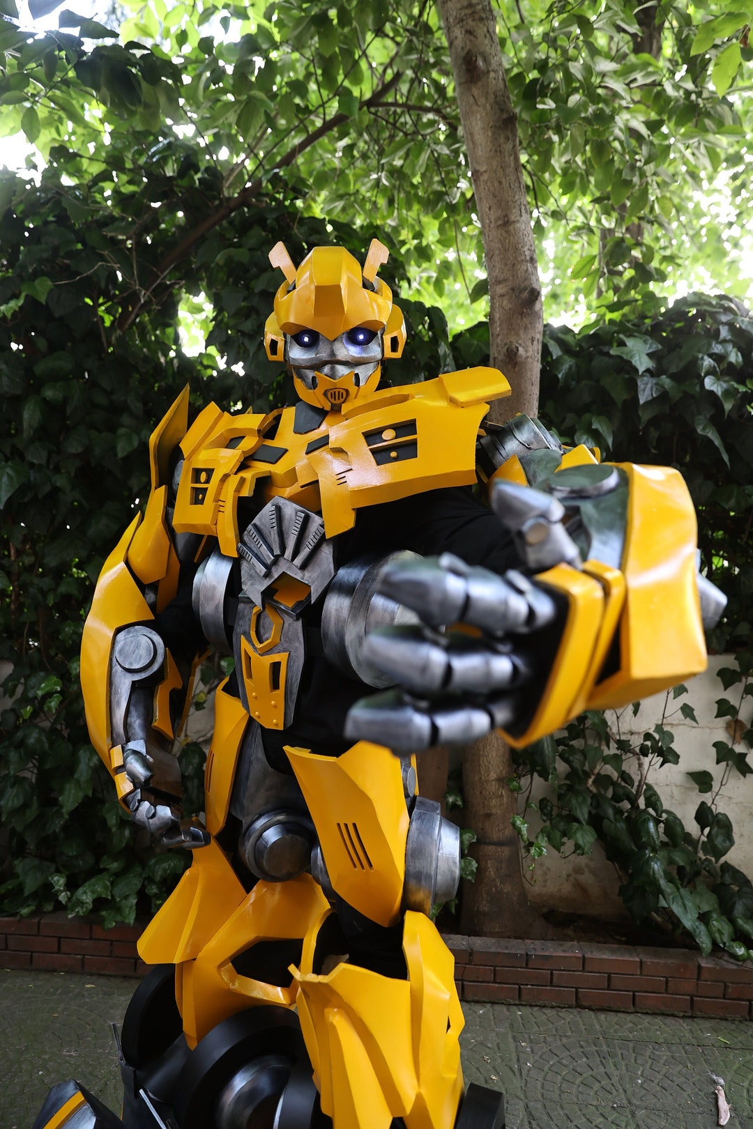 Detailed Yellow Cyber Guardian Mecha Suit – Handcrafted Cosplay Armor ...