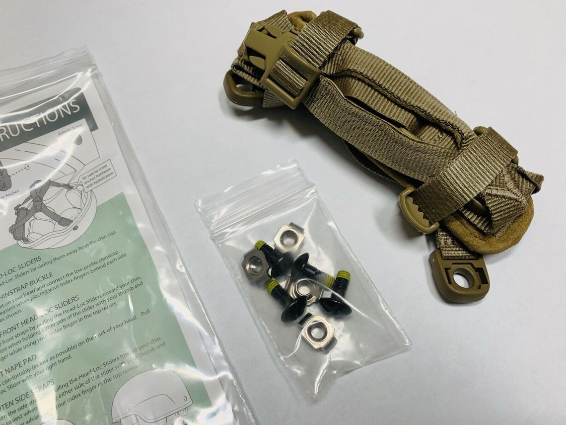 Army Issued Ach & Ech Helmet Improved H-nape Chin Strap Retention ...