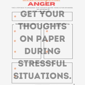 Work Through The: Anger - Digital Worksheet for Emotional Clarity - Etsy