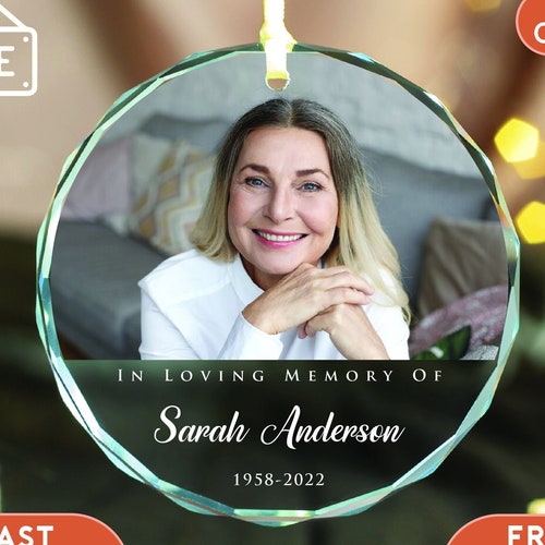 Custom Christmas Memorial GLASS Ornament Personalized in - Etsy
