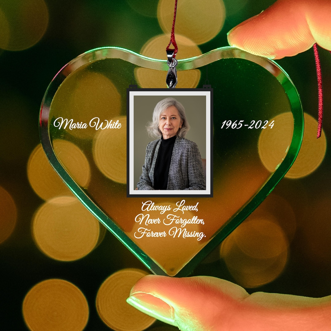 Custom Memorial Glass Ornament, Personalized in Loving Memory Ornament ...