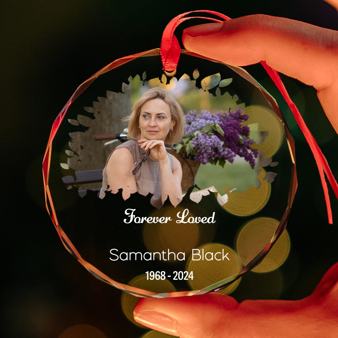 Custom Christmas Memorial Photo Ornament, Personalized in Loving Memory ...