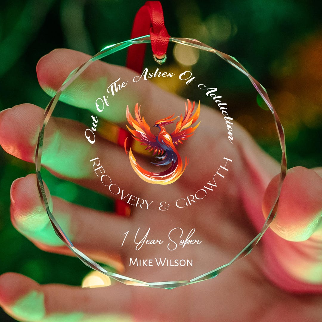 Custom 1 Year Sober Ornament: Phoenix AA Recovery Gift - Etsy