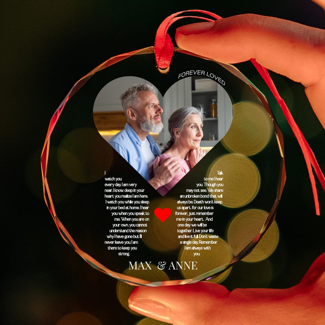 Custom Christmas Memorial Photo Ornament, Personalized in Loving Memory ...