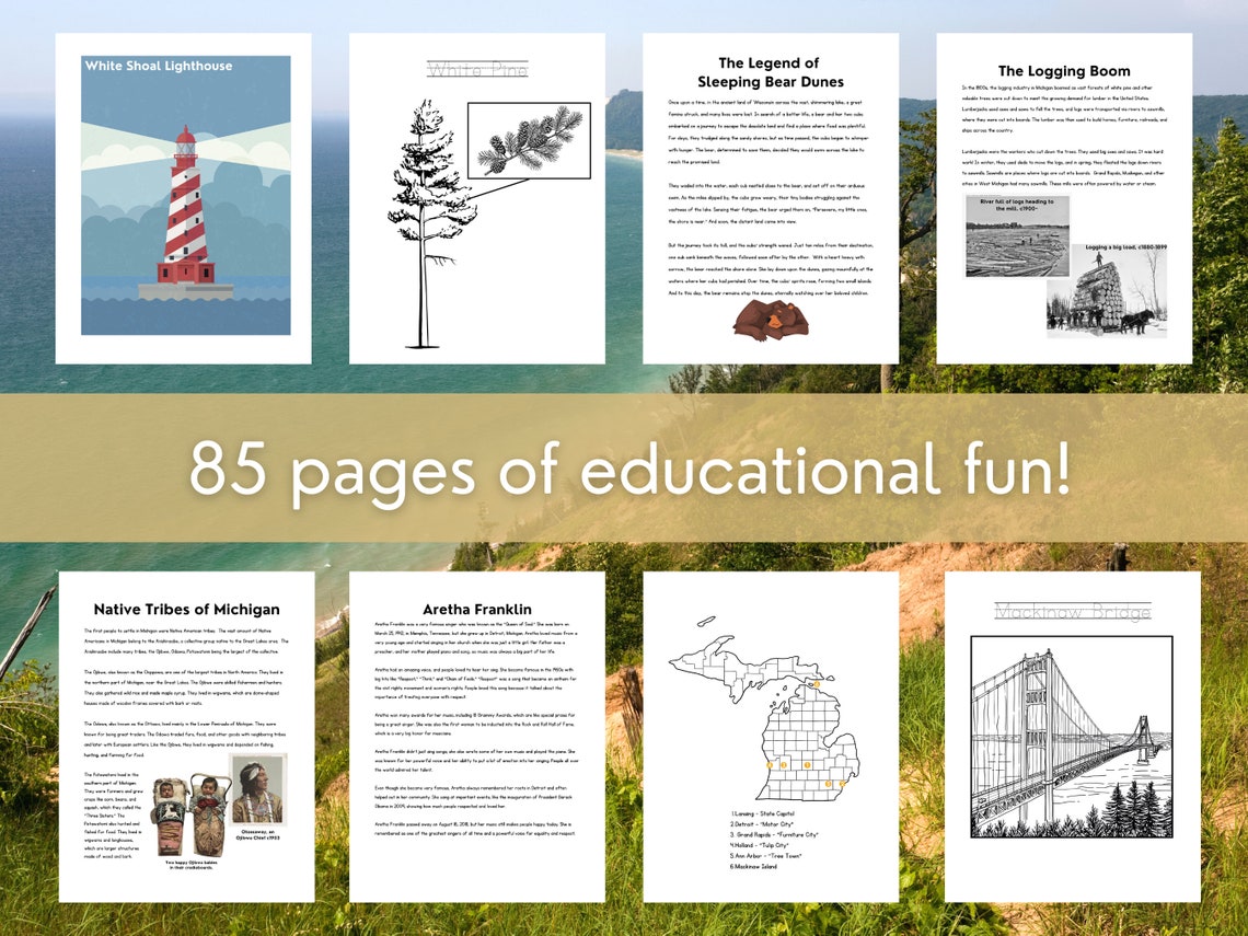 Michigan State Study Unit | Social Studies | Unit Study Guide ...