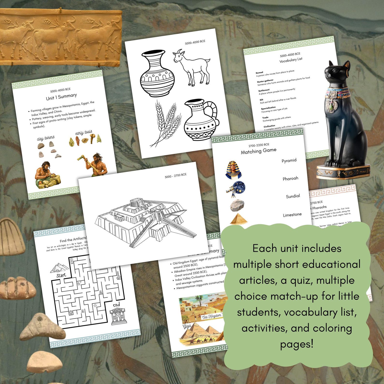 Ancient History Homeschool Bundle | 5 Mini Unit Studies, Timeline Pack ...