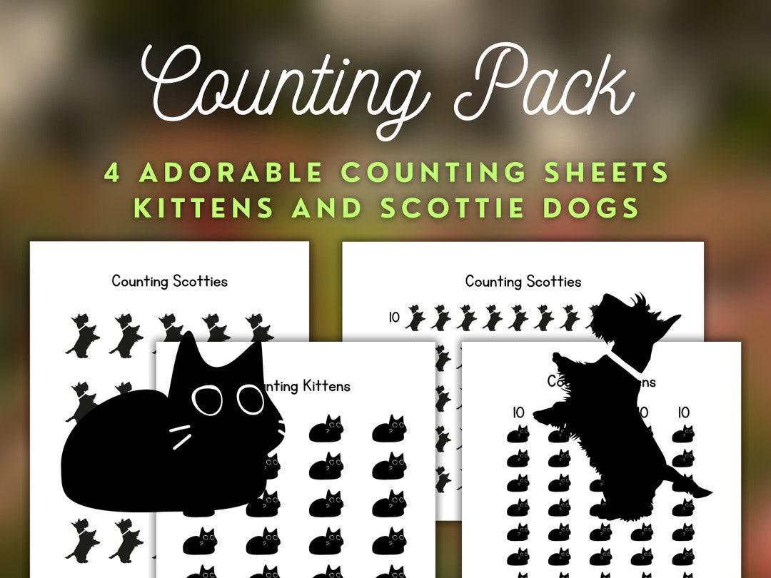 Cute Counting Sheets for Kindergarten 1st Grade | Scottie Dogs ...