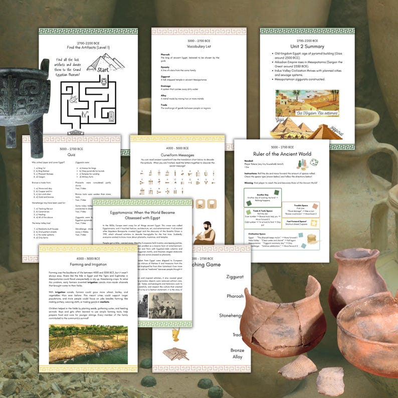 Ancient History Homeschool Bundle | 5 Mini Unit Studies, Timeline Pack ...
