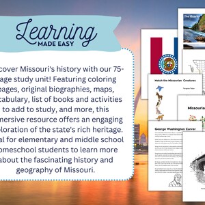 Missouri State Study Unit | Social Studies | Unit Study Guide ...