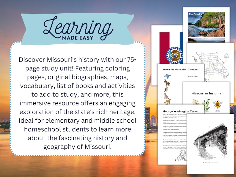 Missouri State Study Unit | Social Studies | Unit Study Guide ...