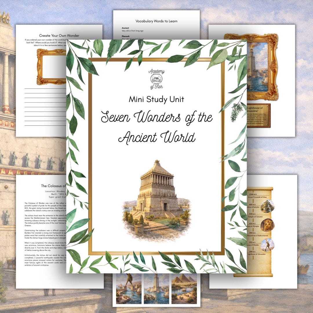 Seven Wonders of the Ancient World | Printable Homeschool History Mini ...