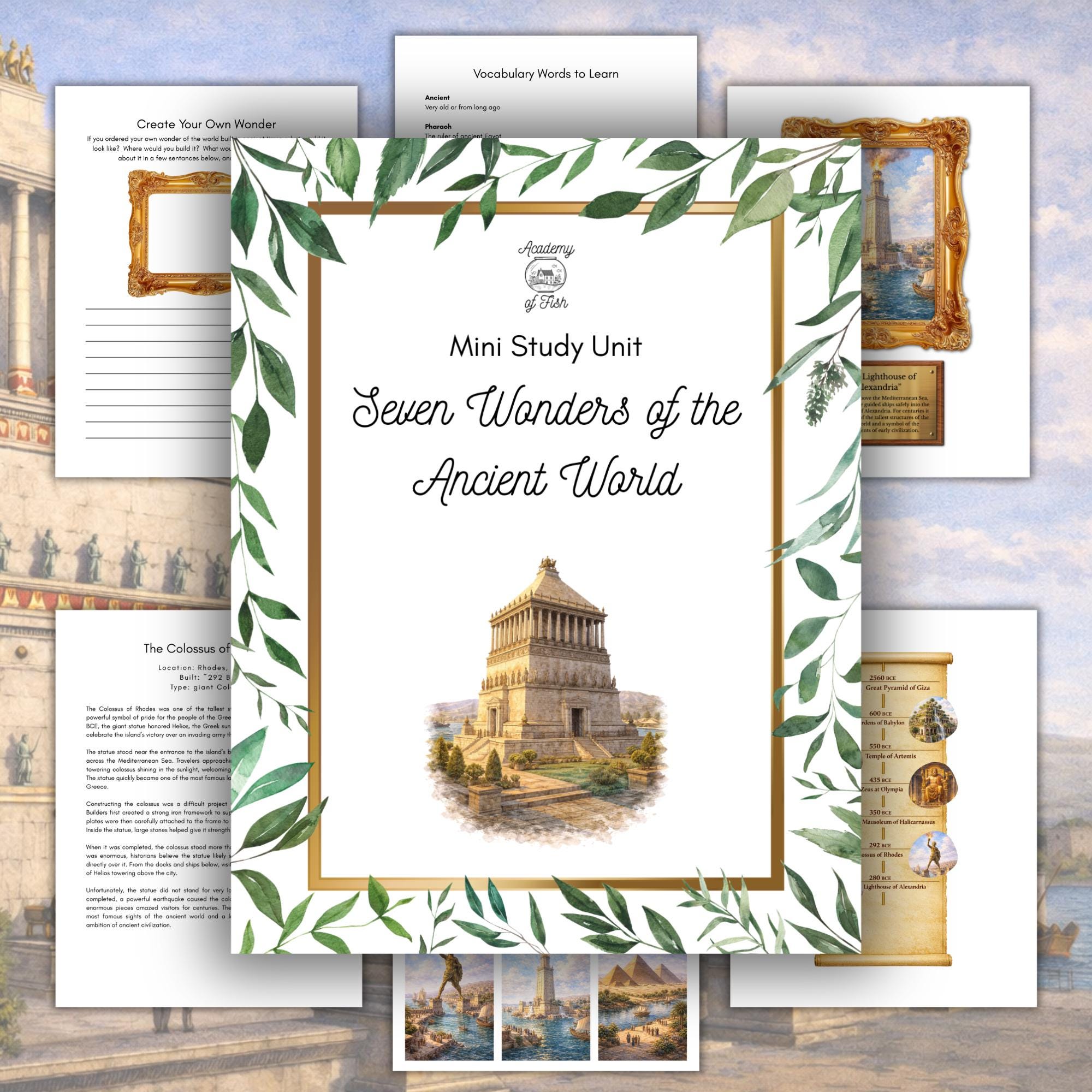 Seven Wonders of the Ancient World | Printable Homeschool History Mini ...