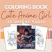 Cute Anime Girl Coloring Book | Manga Coloring | for Kids and Adults ...