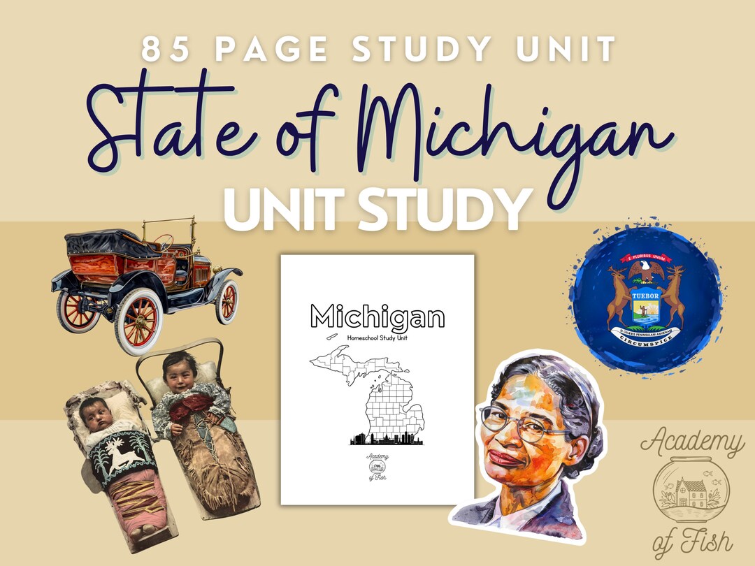 Michigan State Study Unit: Printable Homeschool Guide (85-page) - Etsy