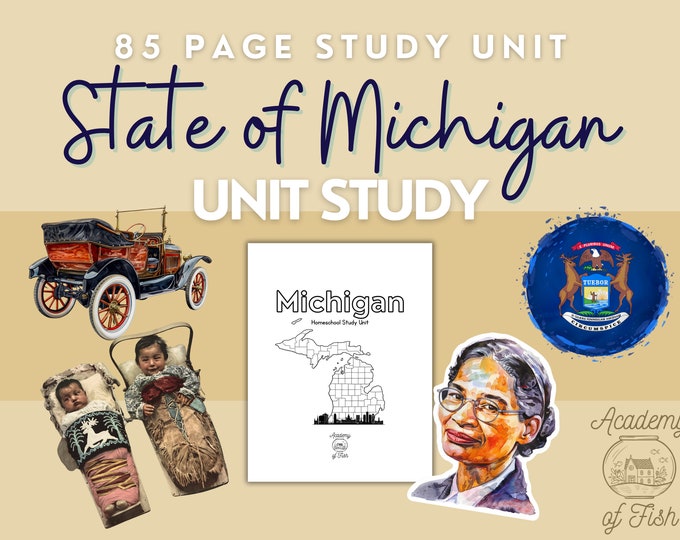 Michigan State Study Unit: Printable Homeschool Guide (85-page) - Etsy
