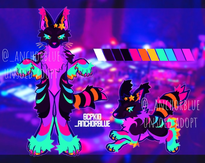 Supernova Rave Sparkledog Furry/fursona Adoptable - Etsy
