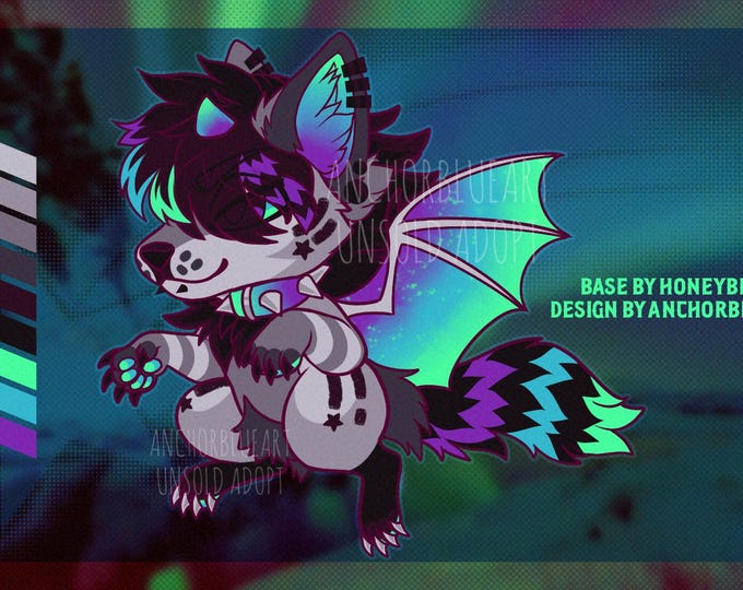Aurora Borealis Scene Wolf Furry/fursona Adoptable - Etsy