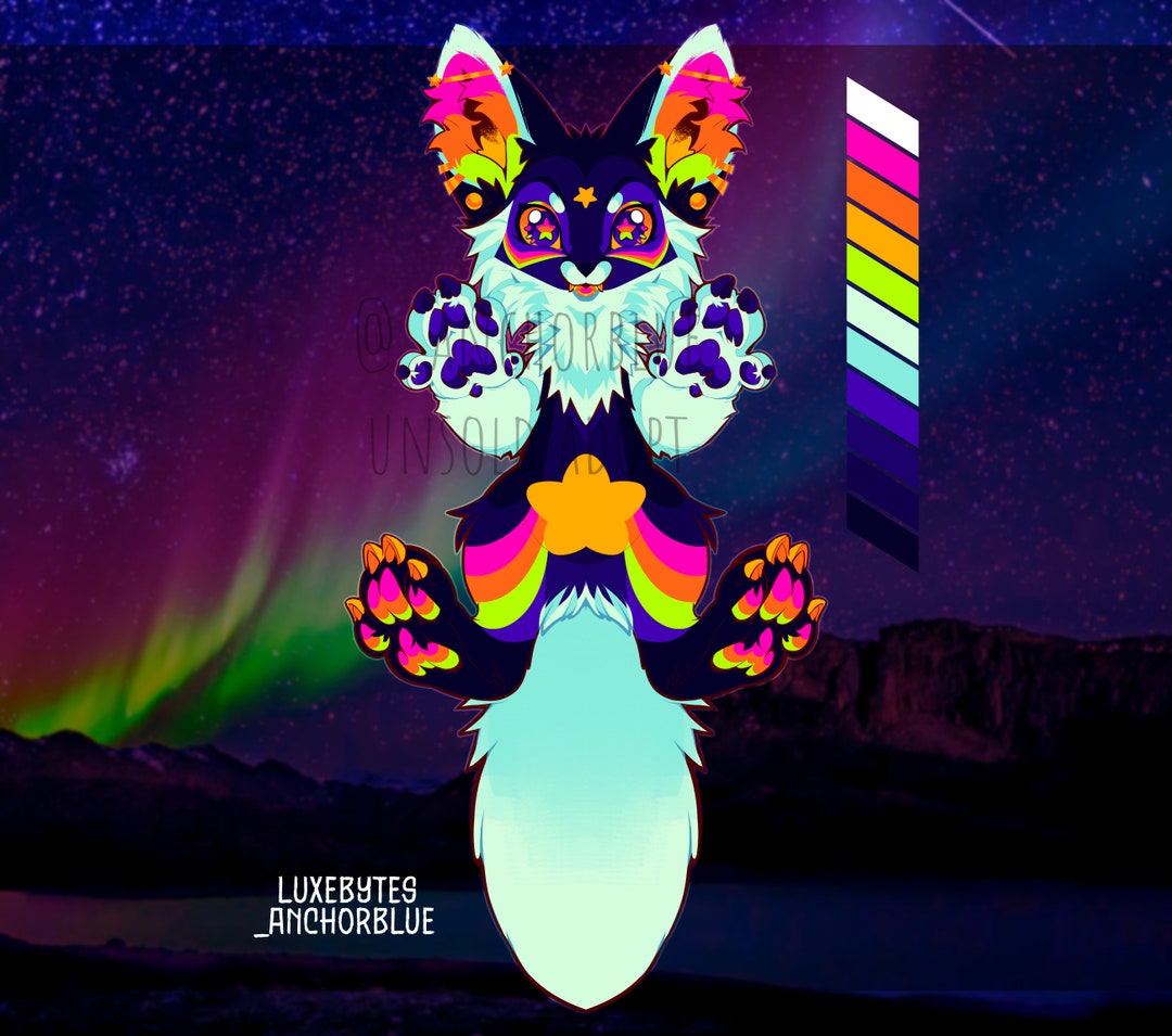 Starry Aurora Fox Furry/fursona Adoptable - Etsy