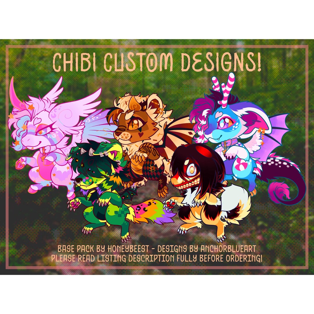 Chibi Custom Original Character Design Furry/fursona Adoptable - Etsy