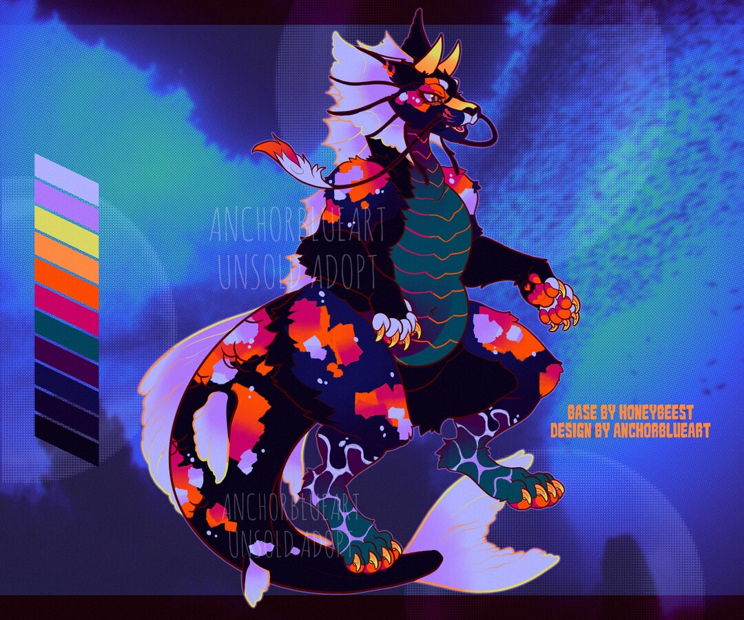 Shadow Koi Cat Dragon Furry/fursona Adoptable - Etsy
