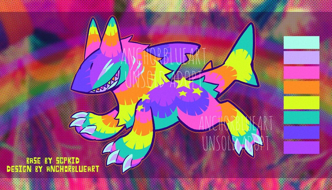 Rainbow Piñata Shark Furry/fursona Adoptable - Etsy