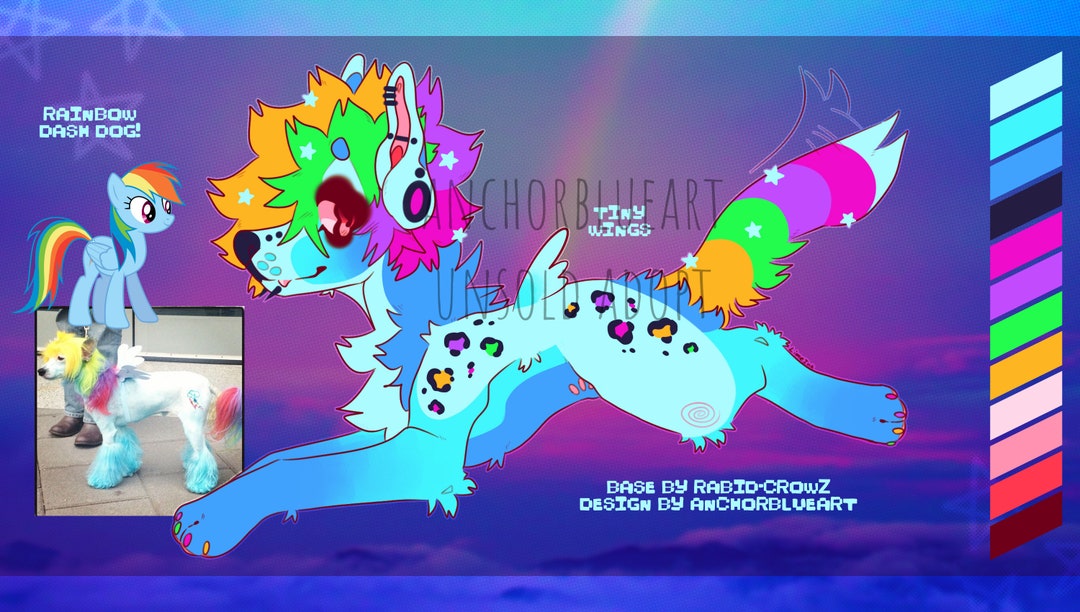 Rainbow Dash Scene Sparkledog Furry/fursona Adoptable - Etsy