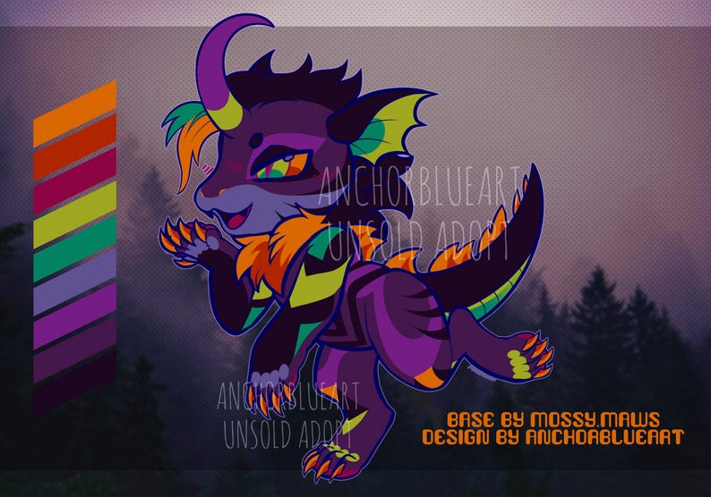 Purple Mech Dragon Furry/fursona Adoptable - Etsy