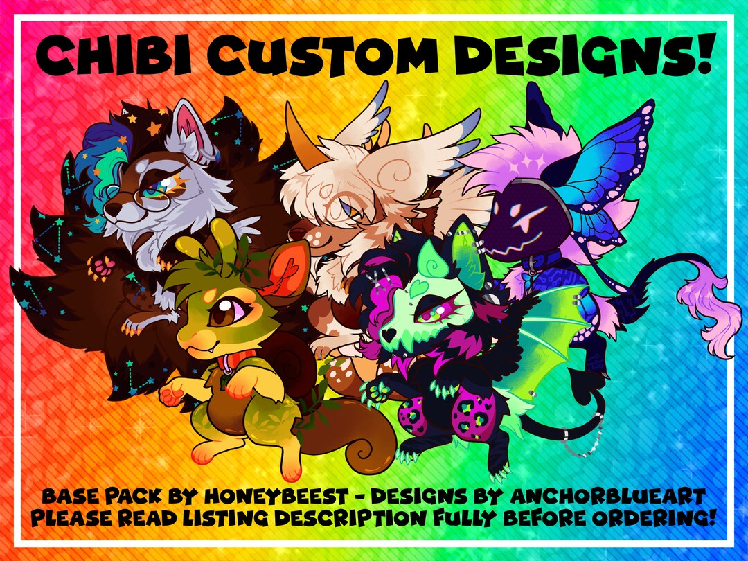 Chibi Custom Original Character Design Furry/fursona Adoptable - Etsy