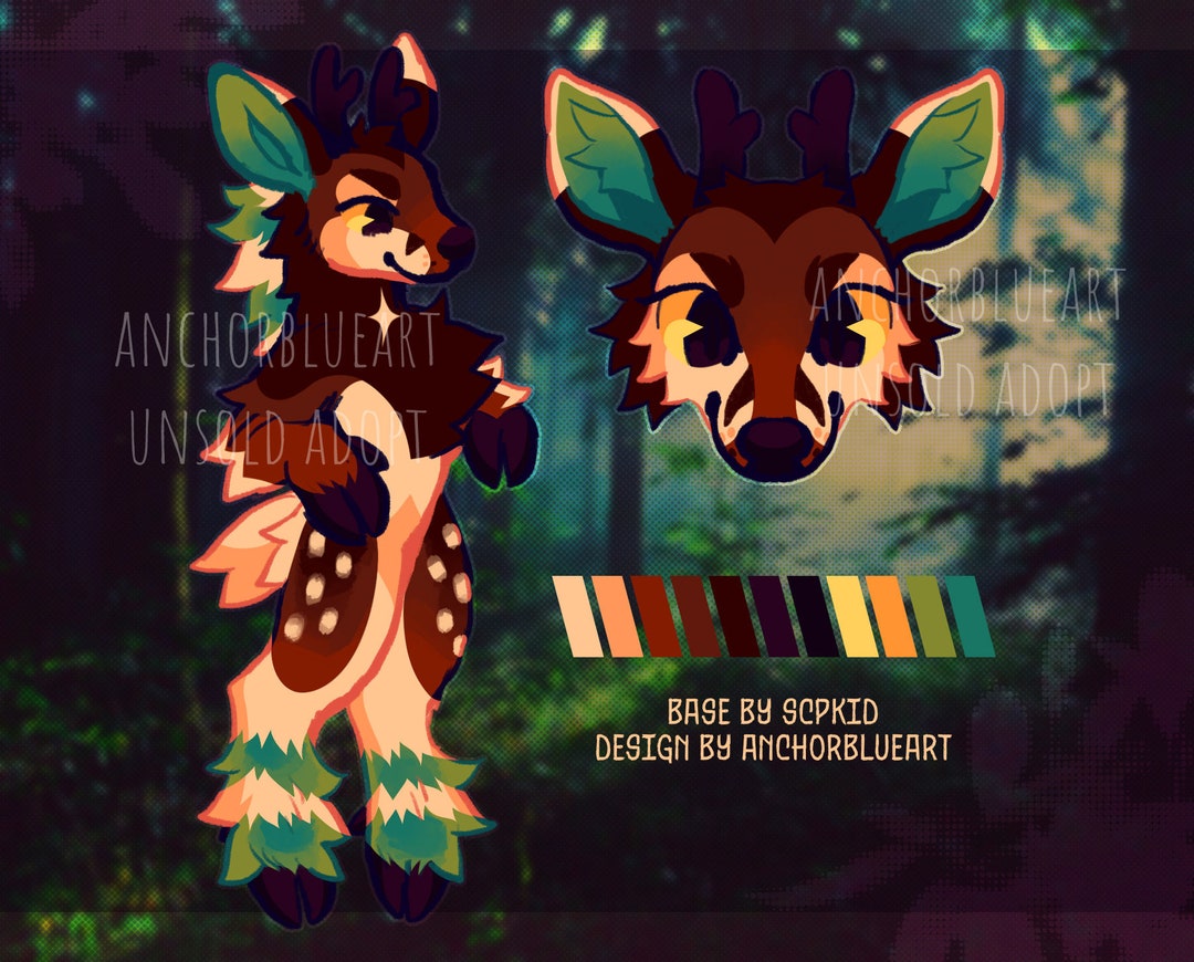 Cottagecore Forest Deer Furry/fursona Adoptable - Etsy