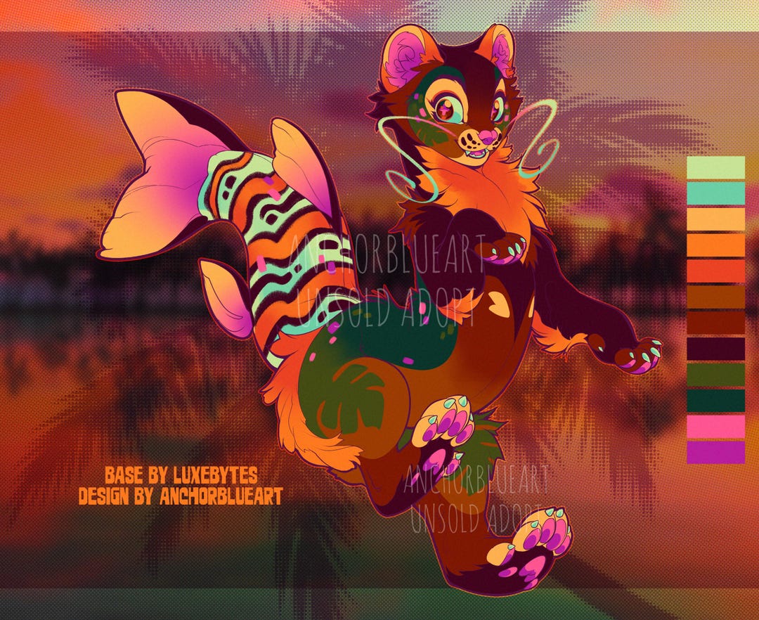 Tropical Rainbow Fish Marten Furry/fursona Adoptable - Etsy
