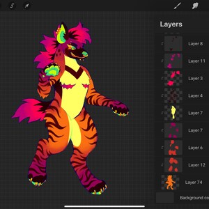 Colorful Punk Hyena Furry/fursona Adoptable - Etsy