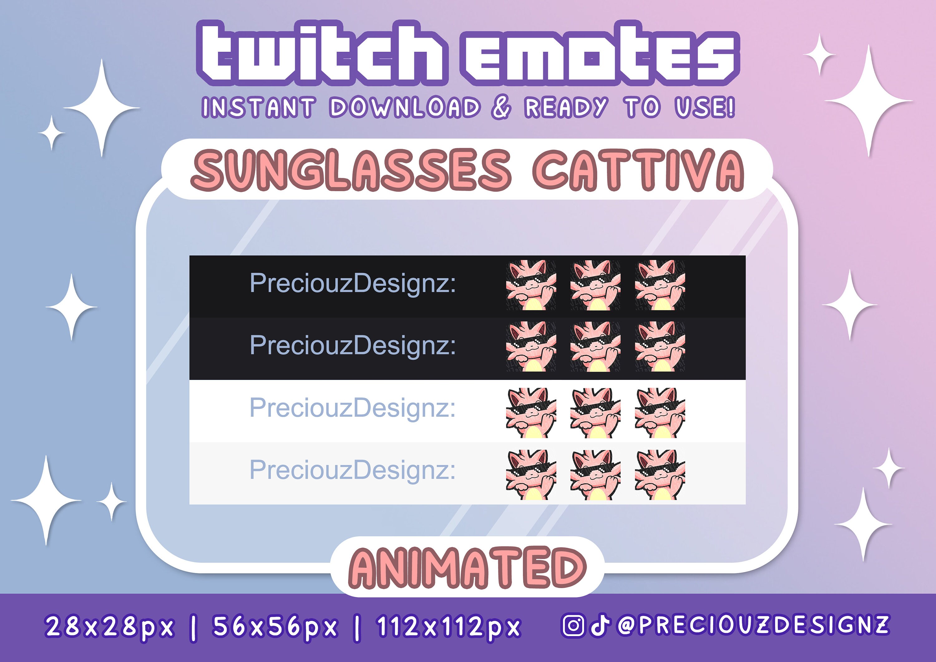 Animated Palworld Twitch Emote Sunglasses Cattiva Emote for Twitch ...