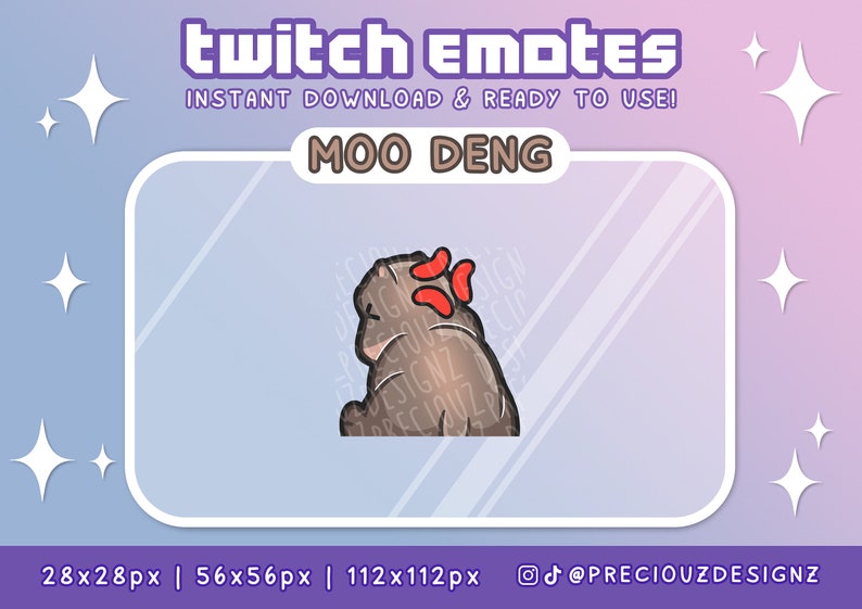 Moo Deng Emote for Twitch, Discord, Youtube Angry Rage Emote Tiktok ...