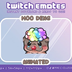 Moo Deng Animated Emote for Twitch, Discord, Youtube Clown Emote Tiktok ...