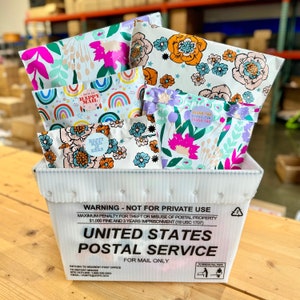 25-100ct 14.5x19” Poly Mailer RETRO SPRING FLORAL, 3.15mil Thick ...