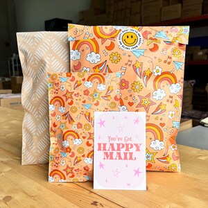 25ct-100ct Poly Mailer HAPPY MAIL, 3.15mil Thick. Boutique Poly Mailers ...