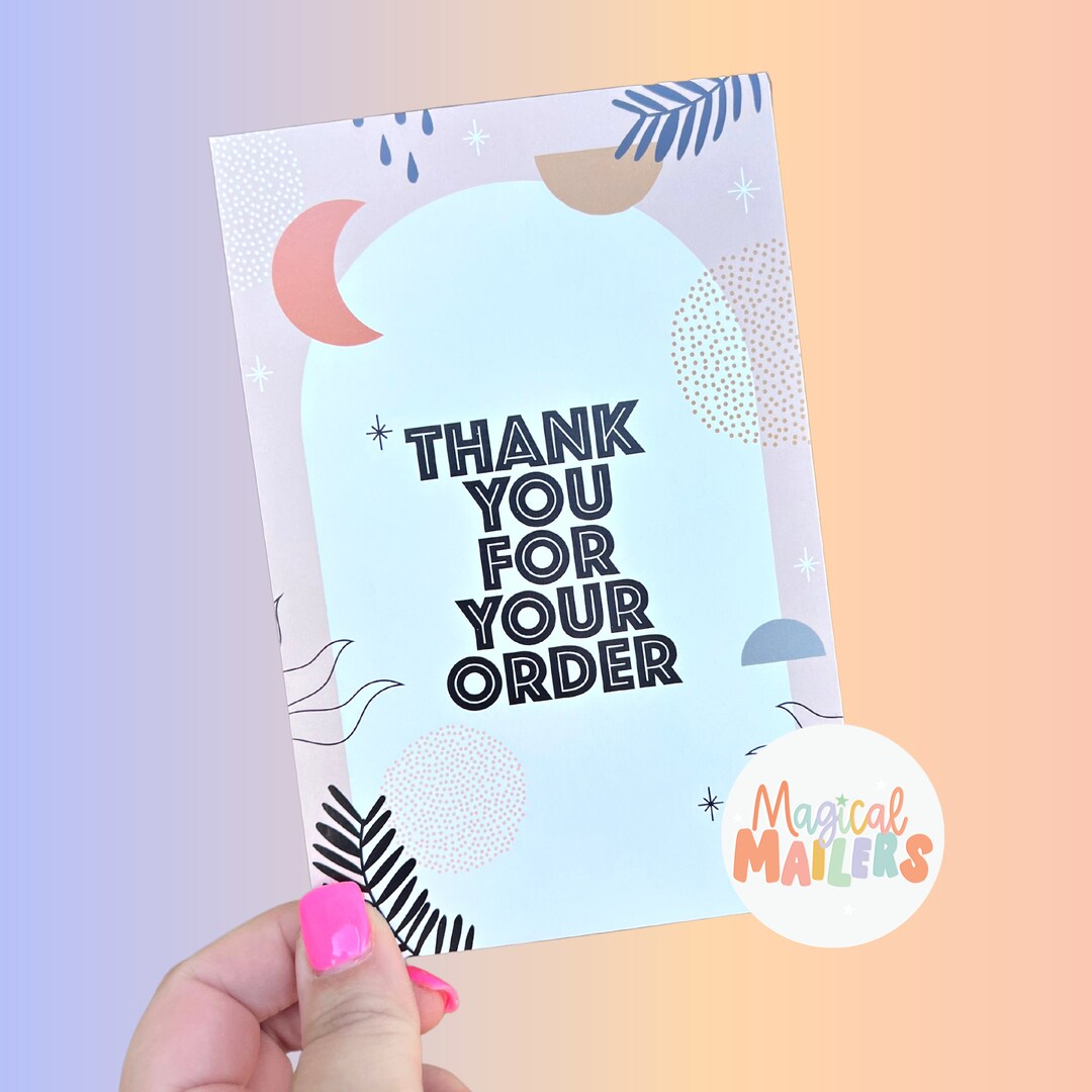 50-100 TY for YOUR ORDER Cards, Summer Post Cards, Packaging Inserts ...