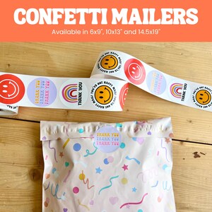 25ct-100ct 6x9" CONFETTI Poly Mailer , 3.15mil Thick. Pink Boutique ...