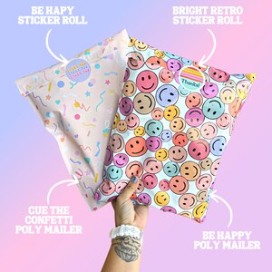 25ct-100ct 6x9" CONFETTI Poly Mailer , 3.15mil Thick. Pink Boutique ...