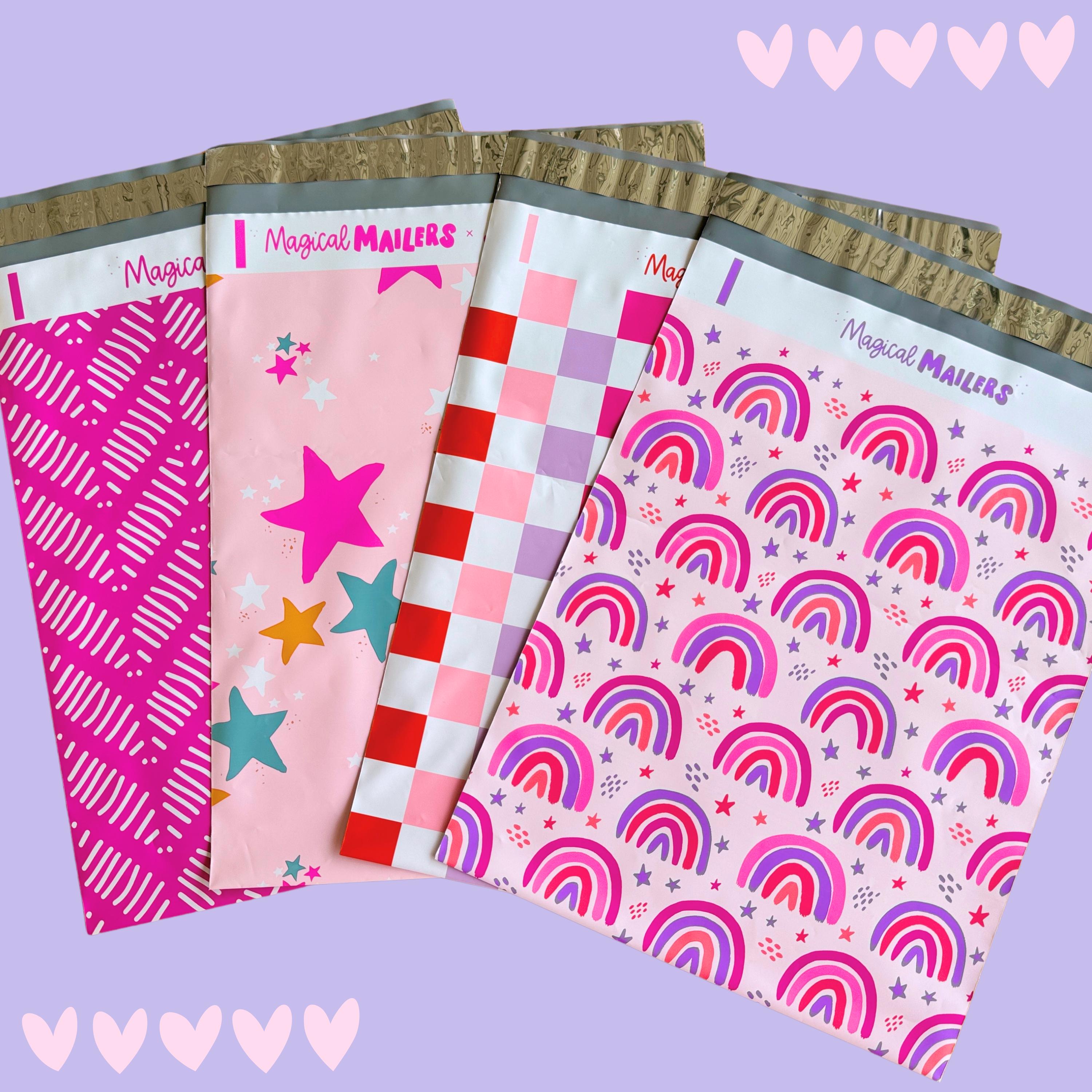 25ct-100ct 10x13” Poly Mailer PINK CHECKERED, 3.15mil Thick. Pink ...