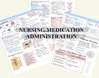 Medication Administration Nursing Notes - Etsy