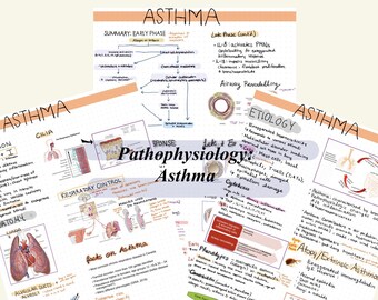Asthma Pathophysiology Nursing Study Notes - Etsy