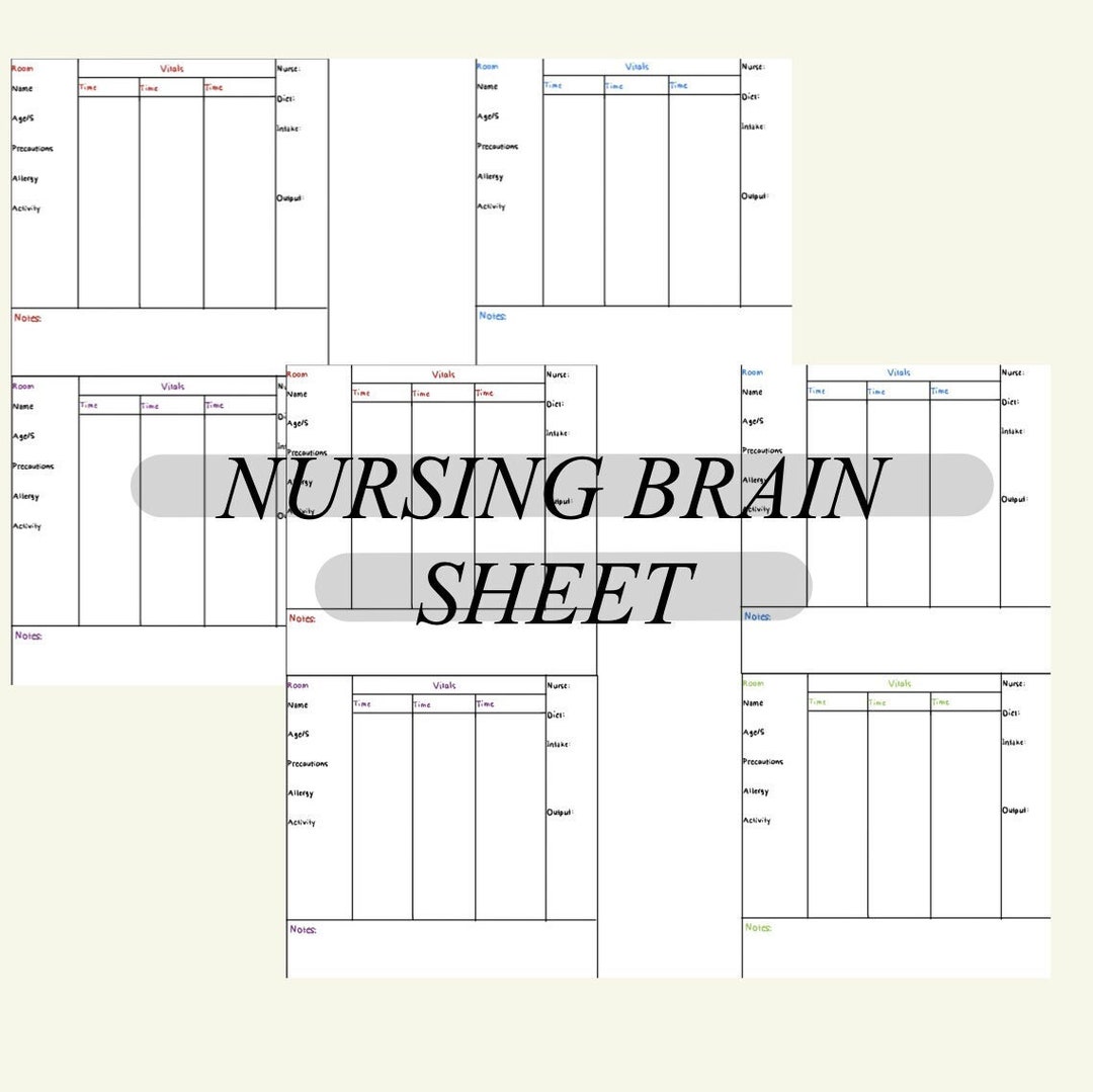 Nursing Brain Sheet - Etsy