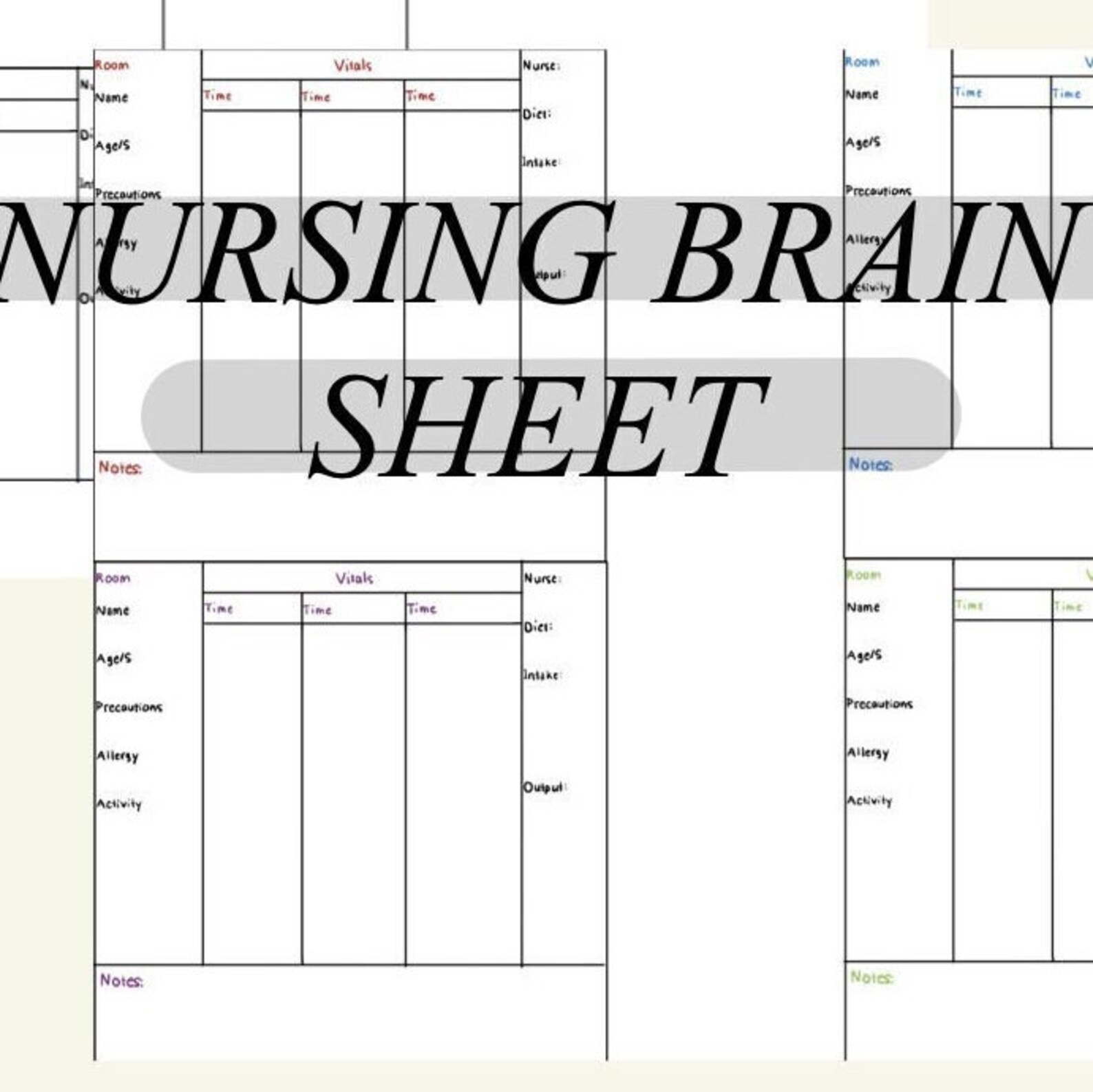 Nursing Brain Sheet - Etsy