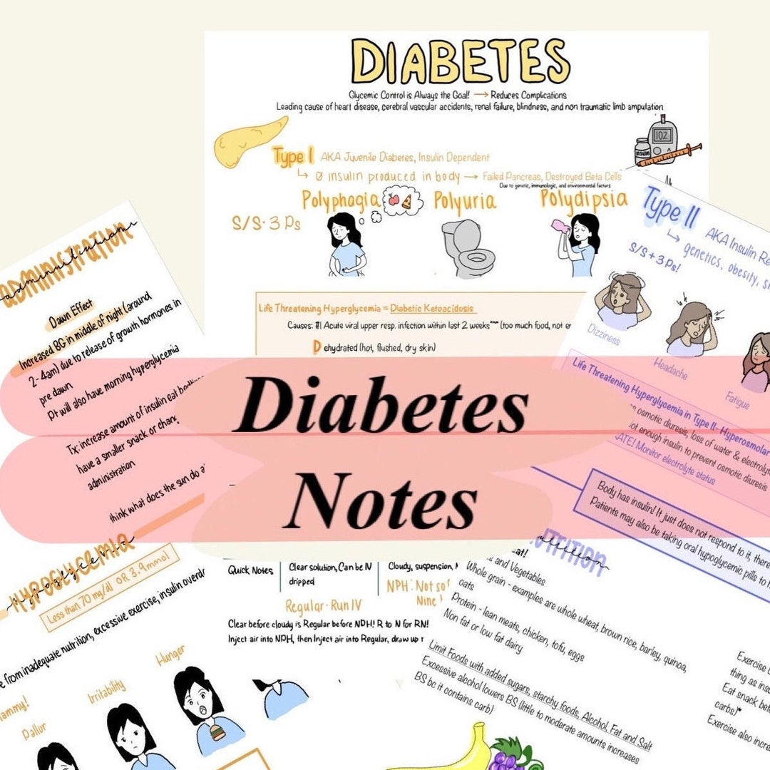 Diabetes Overview Notes - Etsy