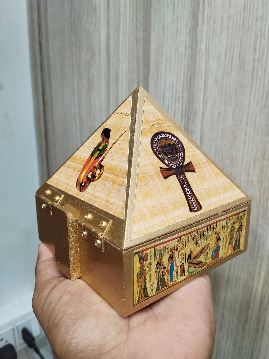 Wooden Vastu Pyramid Wish Box,cash Box,reiki Box Egyptian Symbol Feng ...